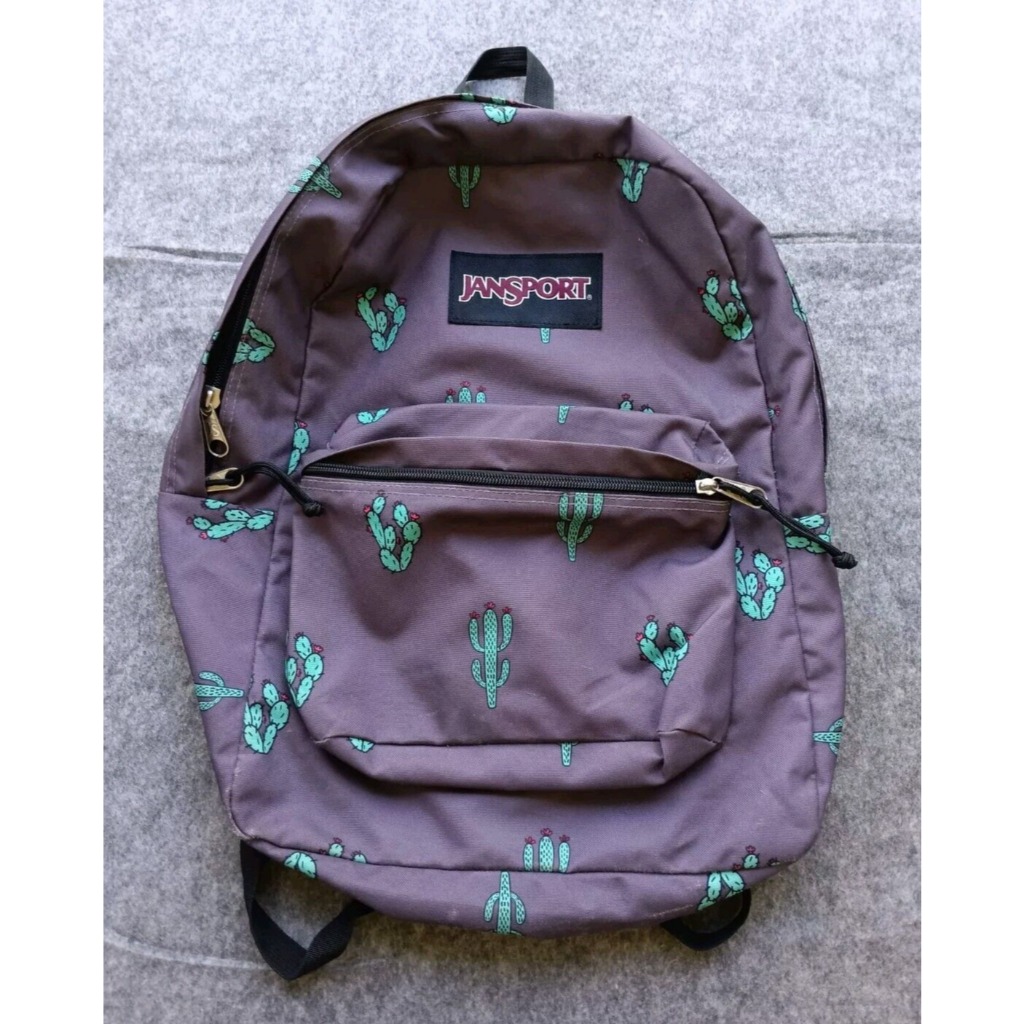 Jual JANSPORT SuperBreak Gray Canvas Cactus Print Backpack | Shopee ...