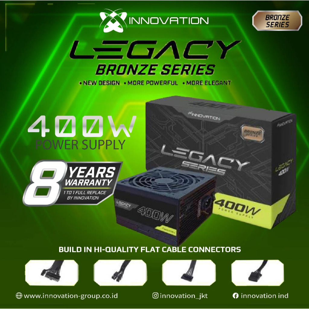 Jual POWER SUPPLY INNOVATION LEGACY 400 WATT BRONZE 80+ PLUS | Shopee ...