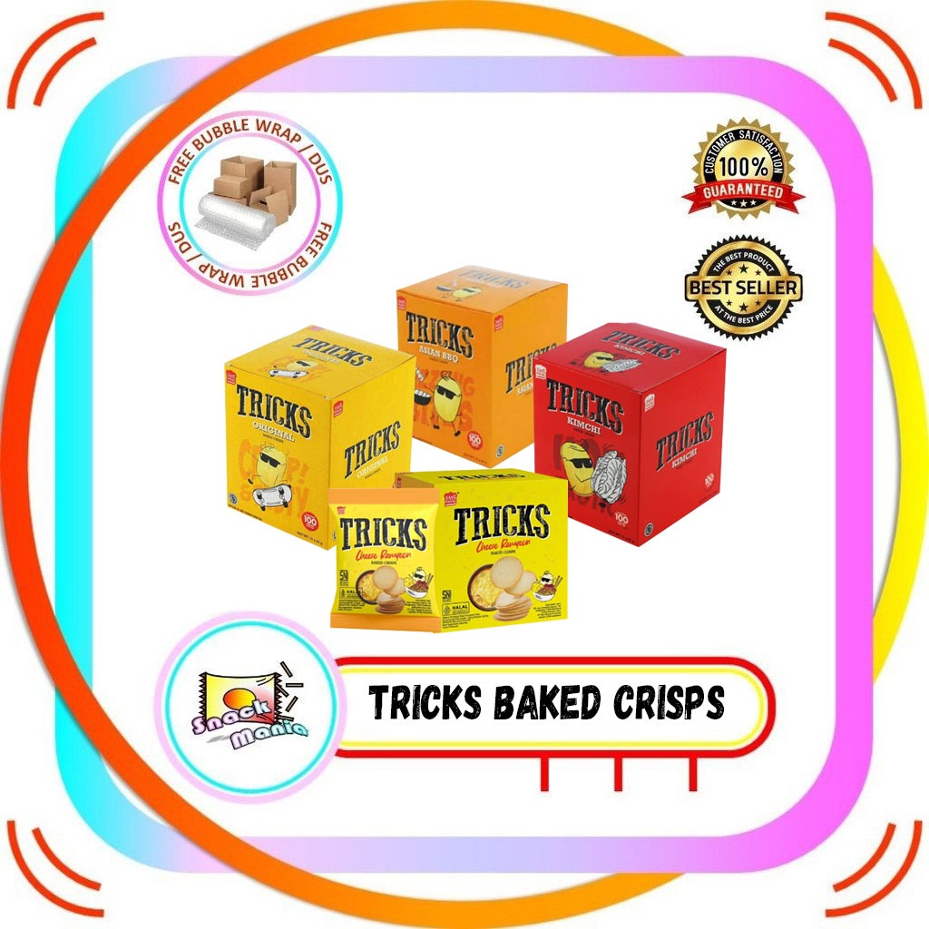 Jual TRICKS Baked Crisps Potato Original | Asian BBQ | Kimchi 12 gr x ...