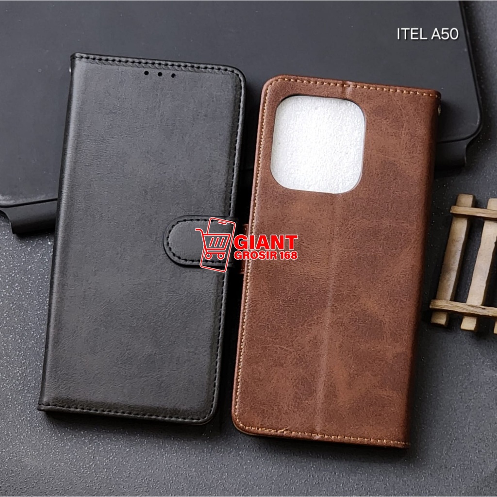 Jual ITEL A50 FLIP LEATHER - FLIP WALLET CASE - CASE KULIT DOMPET - SARUNG BUKU ITEL A50 ...