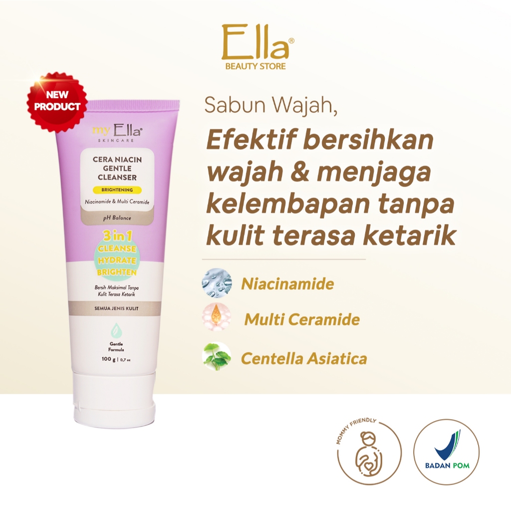 Jual Ella Skincare Cera Niacin Gentle Cleanser with Niacinamide, Multi Ceramide - Bantu Cerahkan ...