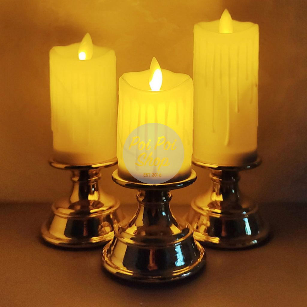 Jual Lilin LED Emas Chandelier Lamp Aestethic Candle Dekorasi Hiasan ...
