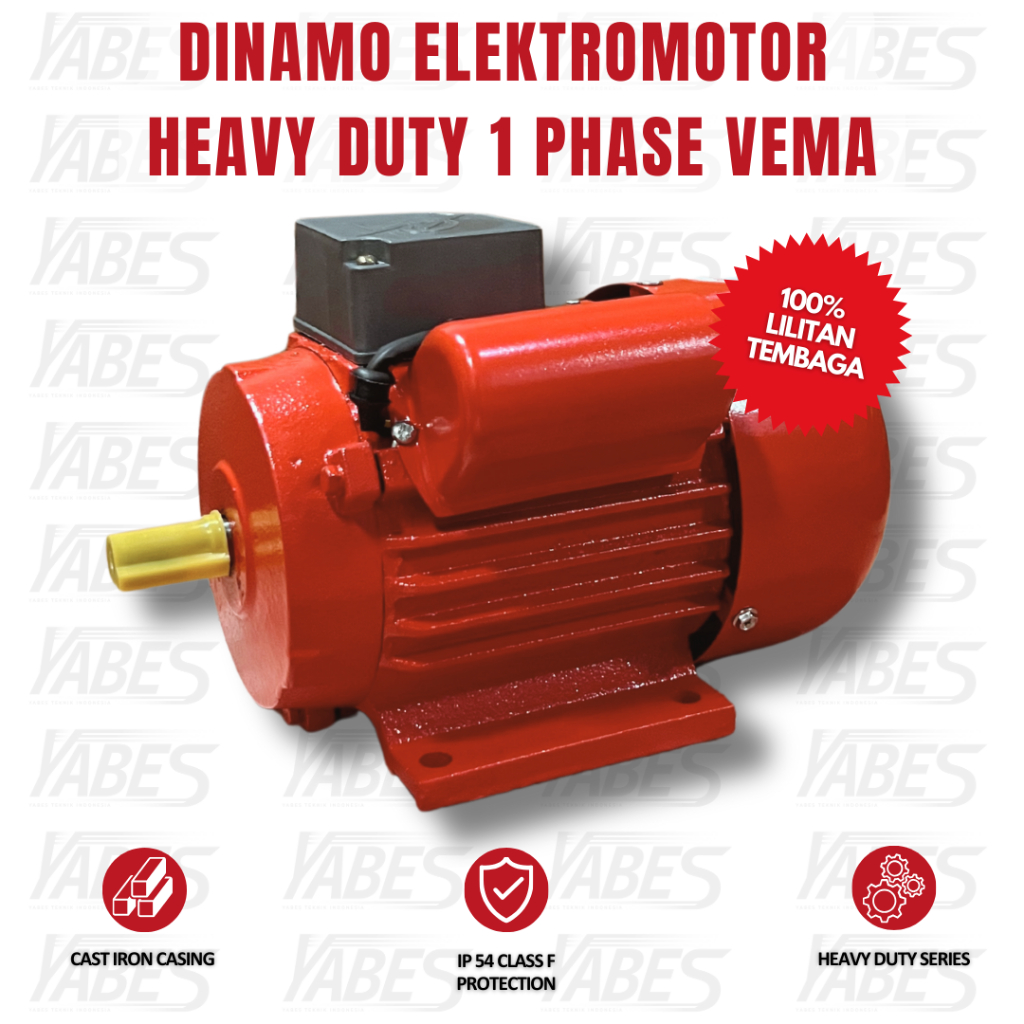 Jual VEMA Dinamo Elektro Motor 1 Phase HEAVY DUTY - Dual Capasitor Body ...