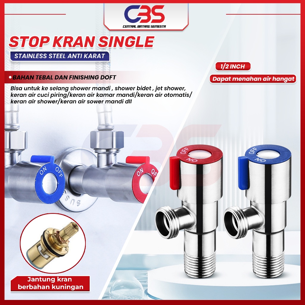 Jual Stop Kran Stainless Stopkran Closet Wastafel SS - Kran Shower 304 ...