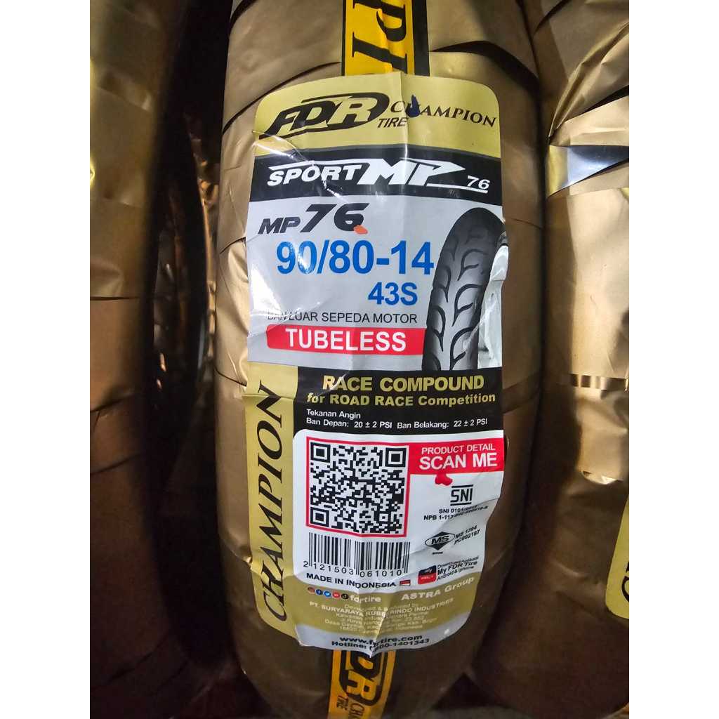 Jual Ban FDR 90/80-14 MP76 MP 76 Racing Soft Compound (1 ban) | Shopee ...
