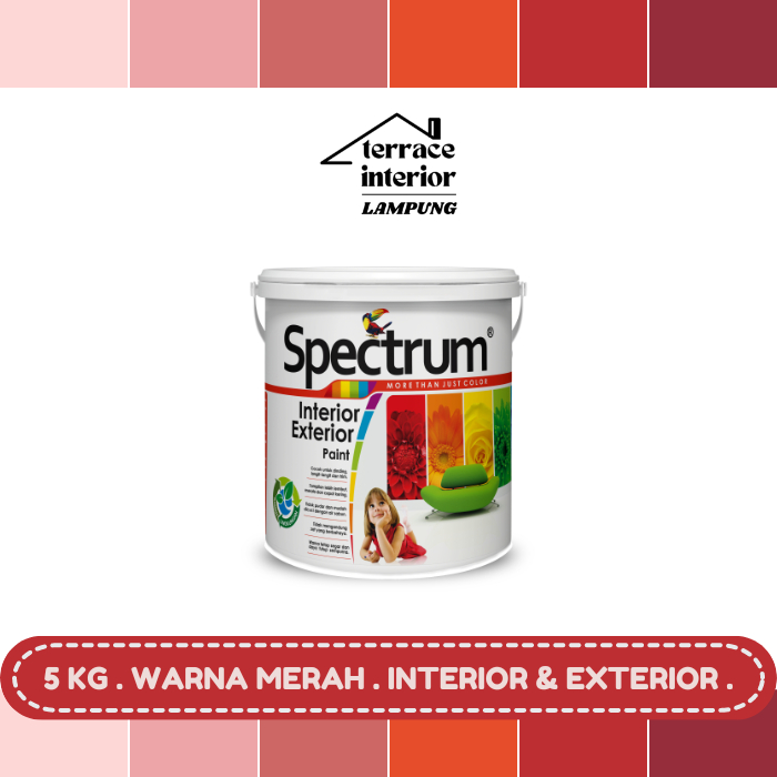 Jual Cat Tembok Spectrum Interior & Exterior Warna Merah 5 Kg | Shopee ...