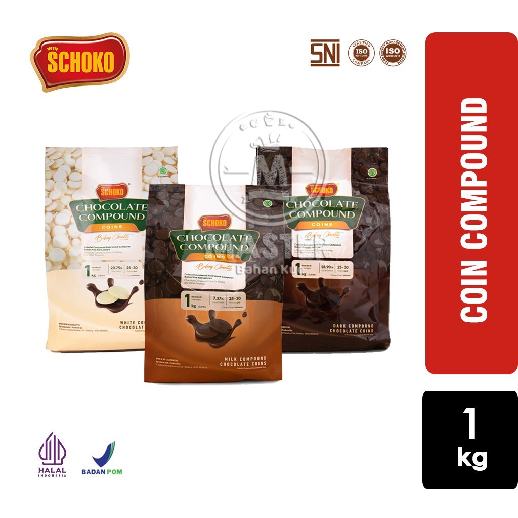 Jual Coklat Schoko KOIN Dark / White / Milk Compound Chocolate COIN ...