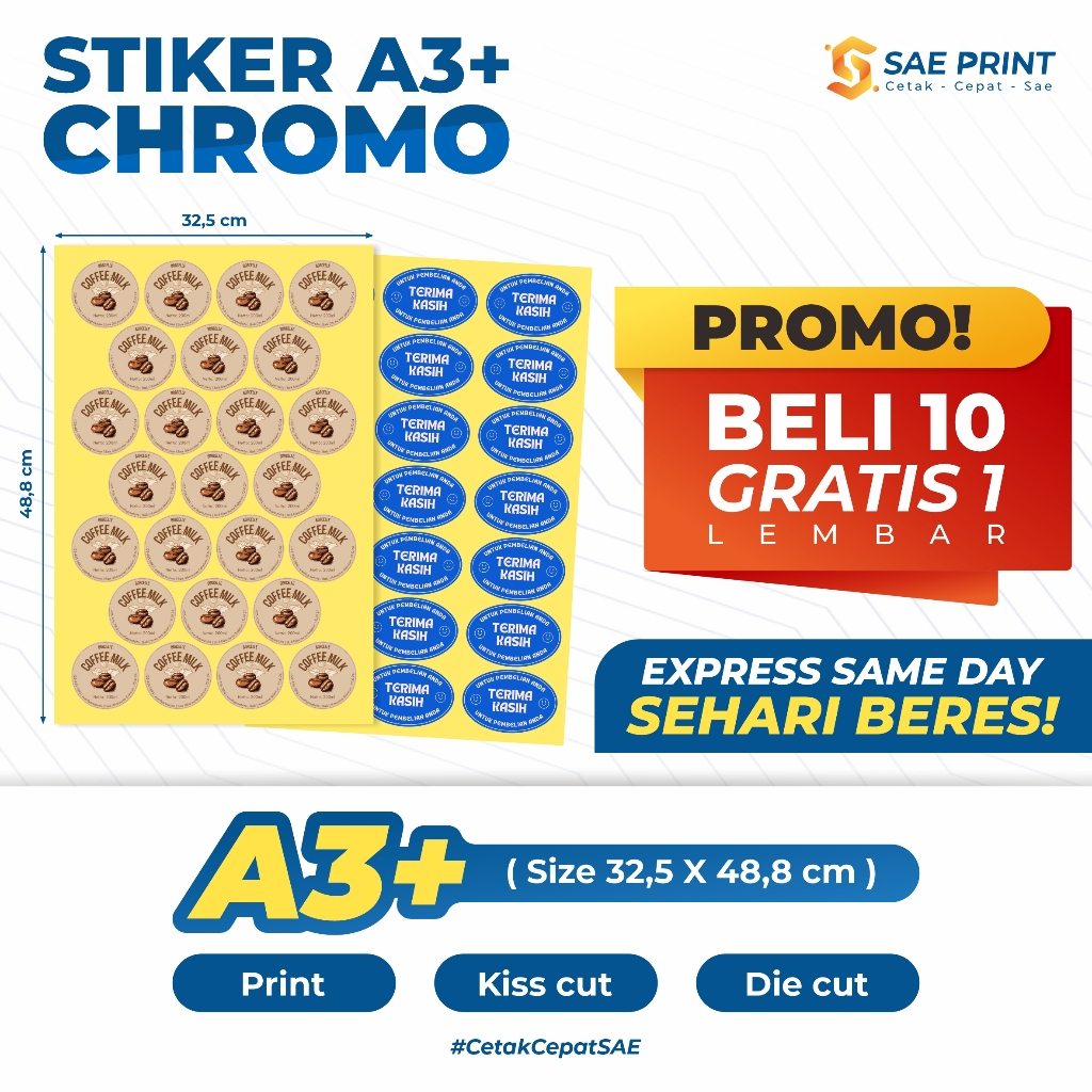 Jual Stiker Chromo/1 Hari Jadi/Stiker Kemasan/Stiker UMKM/Label Makanan ...