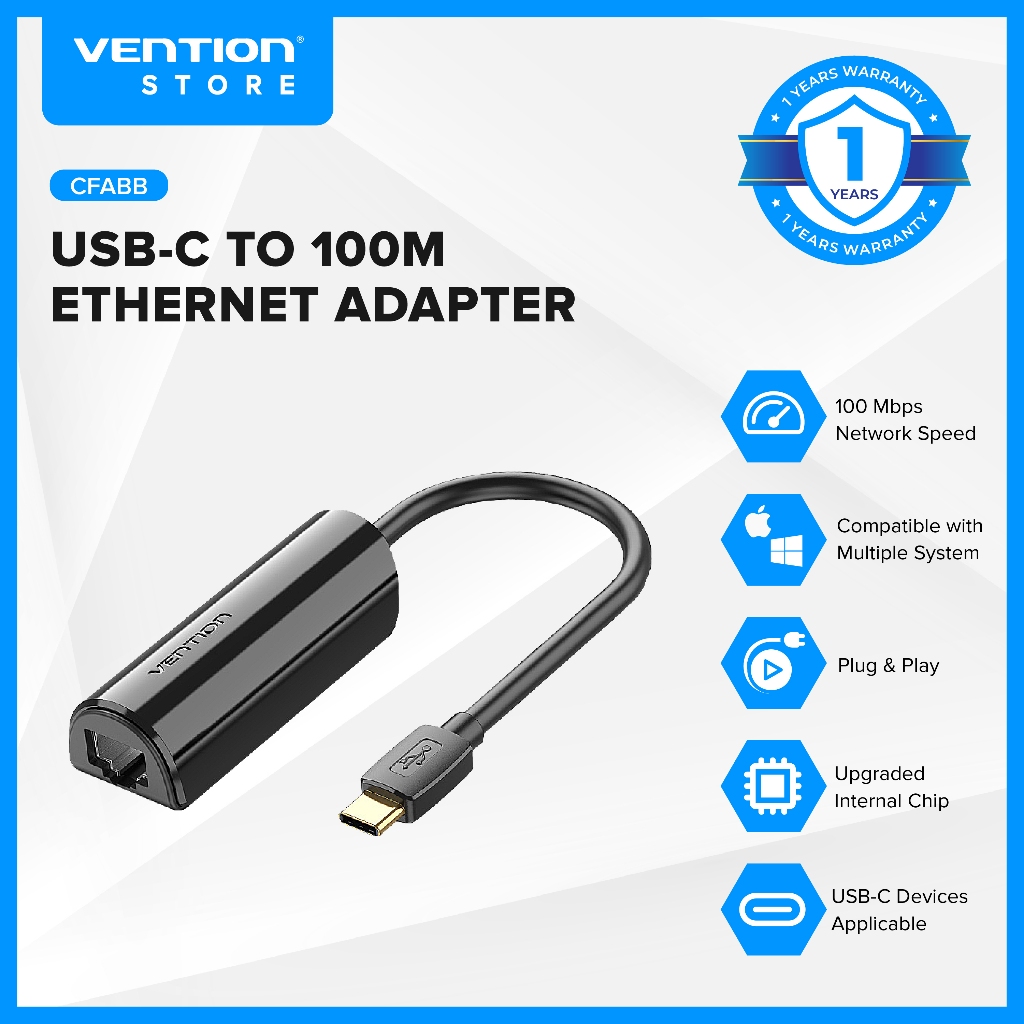 Jual Vention Usb Type C to LAN RJ45 Gigabit Ethernet Network | Shopee ...