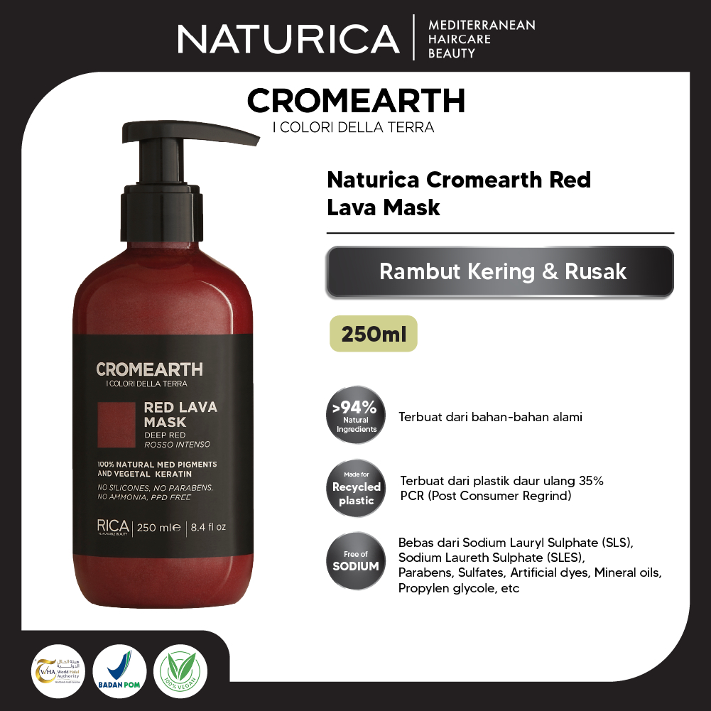 Jual Naturica - Cromearth Red Lava Mask Deep Red 250ml | Shopee Indonesia