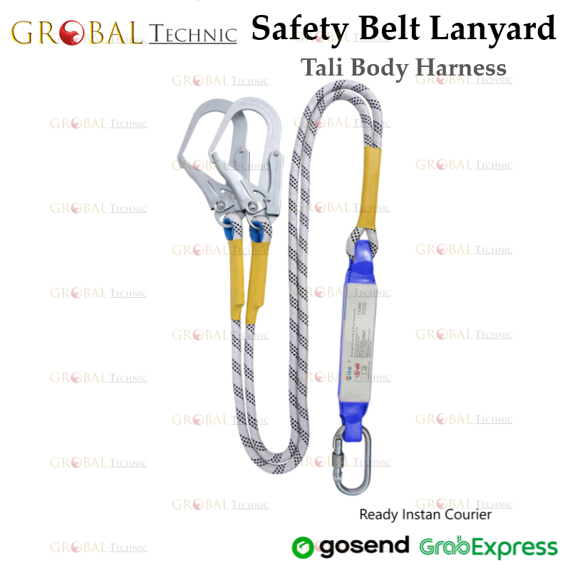 Jual Absorber Lanyard Double Big Hook Safety Belt / Tali Body Harness ...