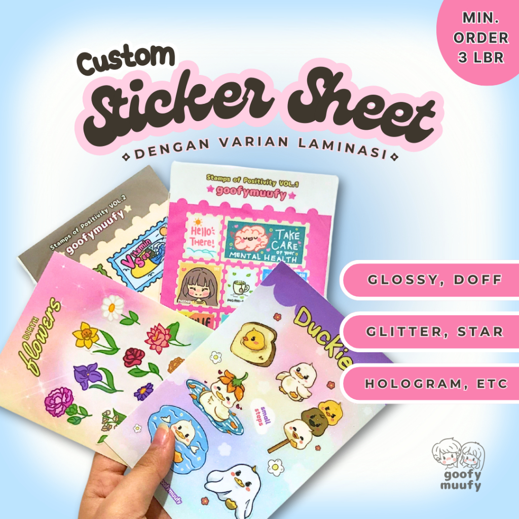 Jual Goofymuufy A4 Custom Sticker Sheet Kiss Cut dengan Variasi ...