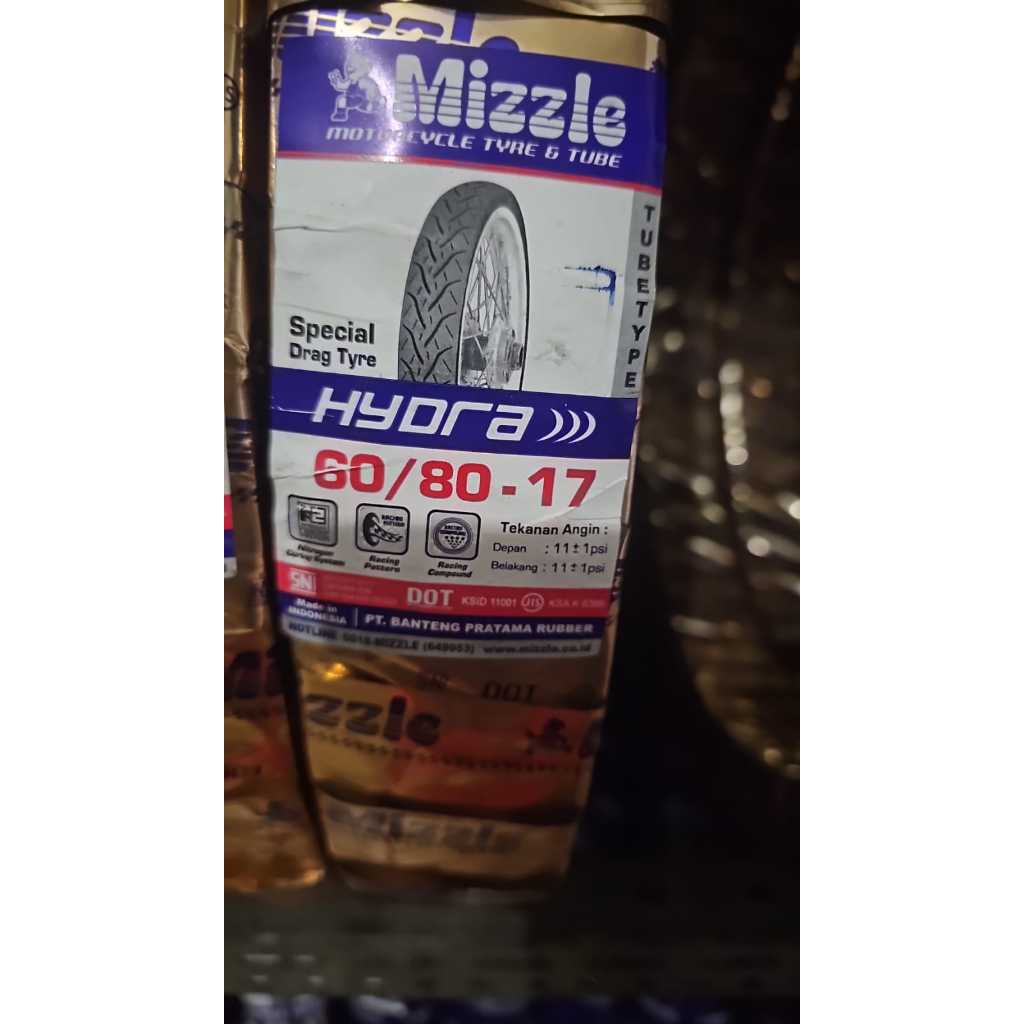 Jual Ban mizzle tubetype 60/80-17 hydra Drag Compound Racing (BUKAN ...