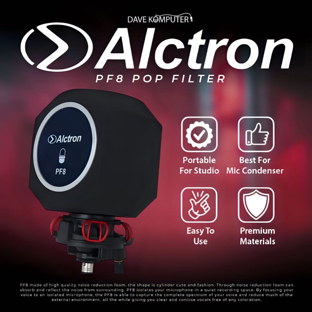 Jual Alctron PF8 Studio Microphone Screen Soundproof Filter | Shopee ...