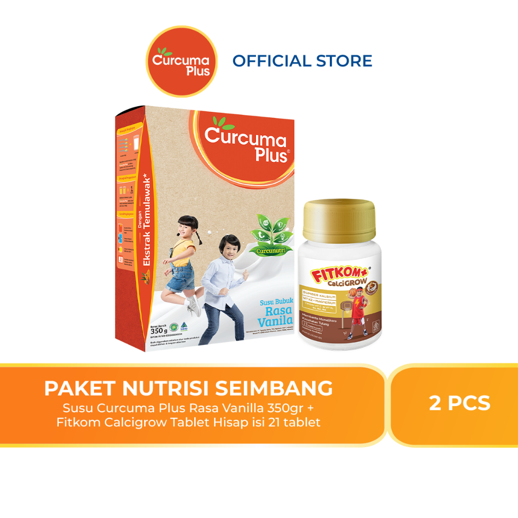Jual Paket Nutrisi Seimbang (Susu Curcuma Plus Rasa Vanilla 350gr dan ...