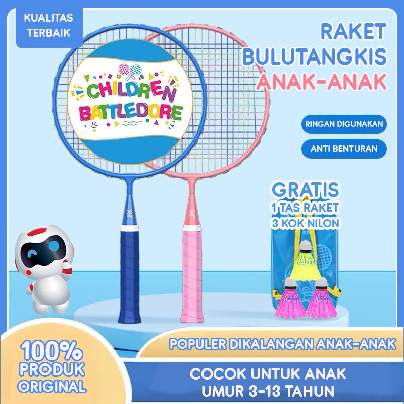 Jual SET 2 PCS Raket Bulutangkis Anak / Raket Badminton Anak Umur 3-13 ...