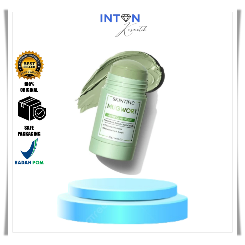 Jual SKINTIFIC MUGWORT ACNE CLAY STICK 40GR | Masker Wajah Anti Pores ...