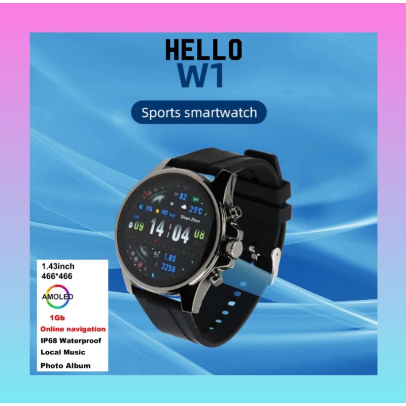 Jual Hello Watch W1 Smartwatch Amoled HD 1GB 1.43 inch BT Call IP68 For ...
