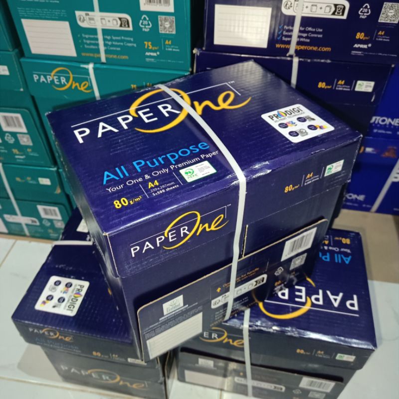 Jual Kertas HVS A4 80 Gram PaperOne 1 Dus Instan / Sameday | Shopee Indonesia