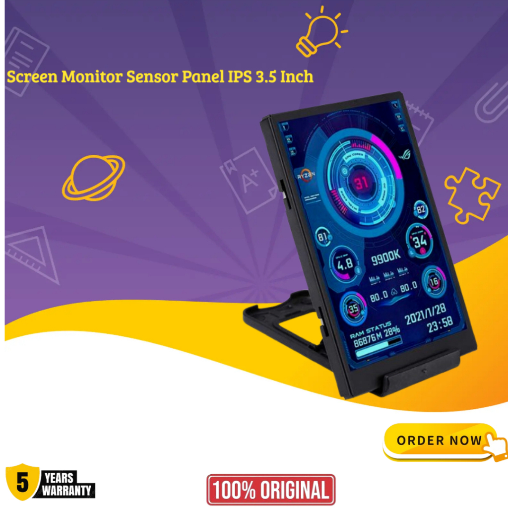 Jual HLFEC Second Screen Monitor Sensor CPU GPU HDD Panel IPS 3.5 Inch ...