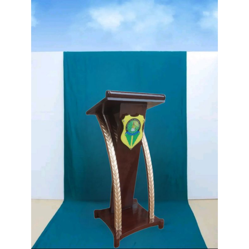 Jual Meja Ceramah Untuk Podium Pidato Model Minimalis Lengkung Bahan ...