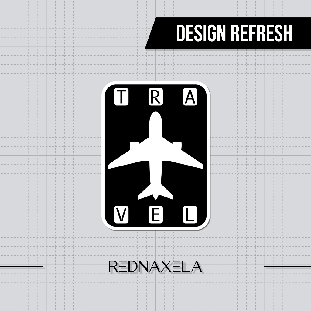 Jual Stiker Vinyl Stiker Koper Airplane Travel Sign Travel Suitcase ...