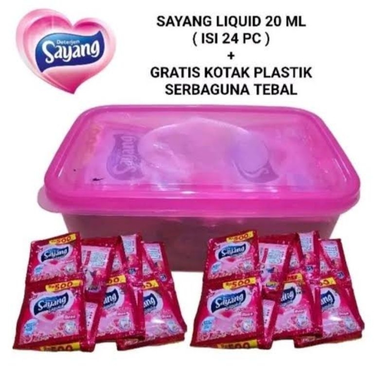 Jual [FREE TOPLES TEBAL] Detergen Sayang Liquid Sachet 20ml isi 24 pcs ...