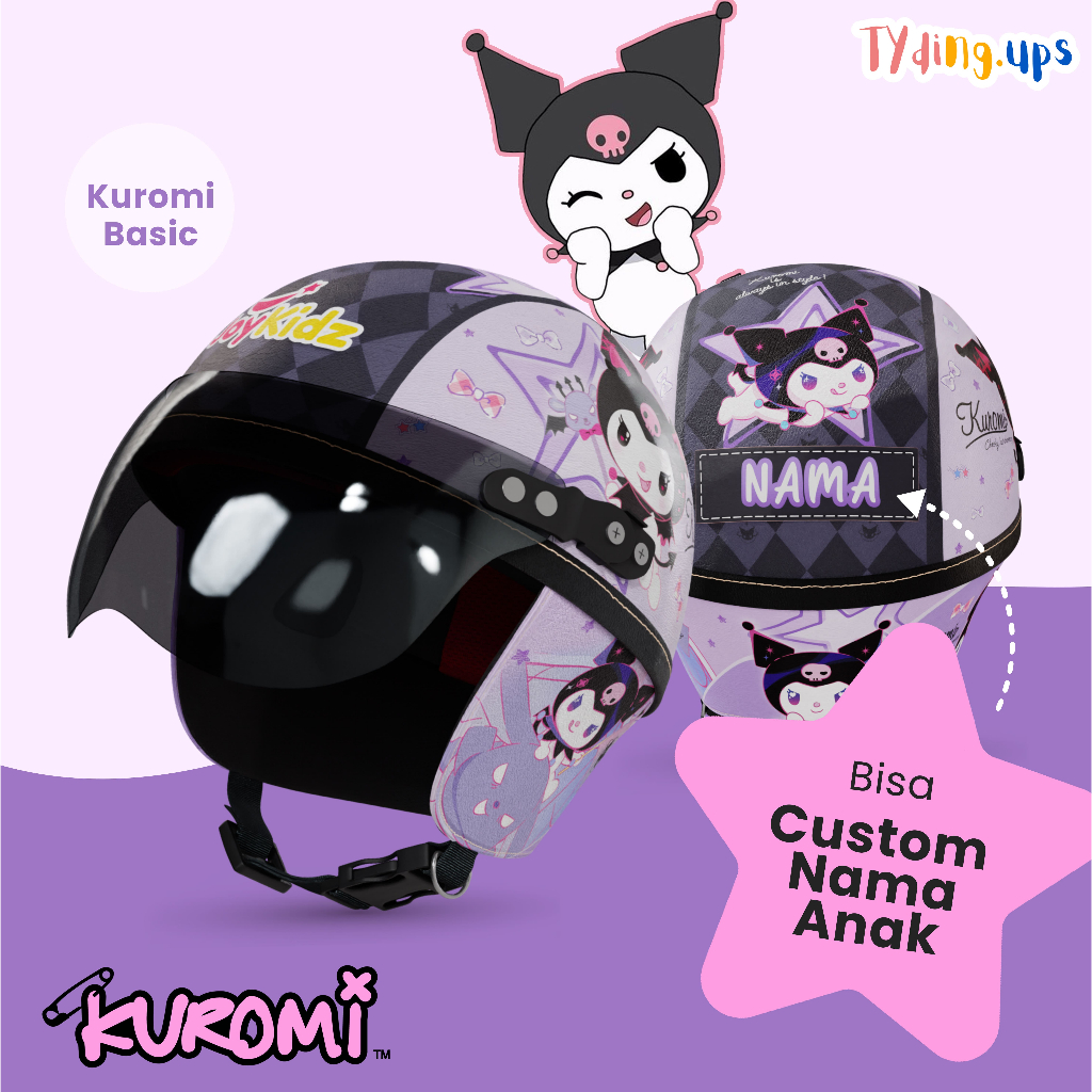 Jual HELM ANAK KARAKTER KUROMI CUSTOM NAMA UNTUK USIA 1 2 3 4 5 TAHUN ...