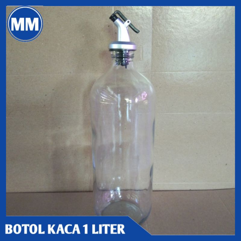 Jual BOTOL KACA 1 LITER LENGKAP TUTUP DISPENSER | Shopee Indonesia
