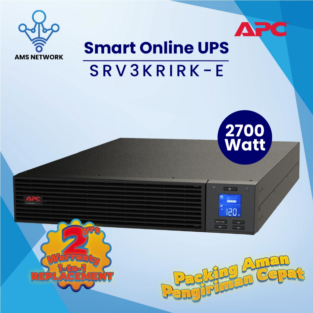 Jual APC Easy UPS On-Line SRV3KRIRK-E, 3kVA/2700W, Rackmount 2U, 230V ...