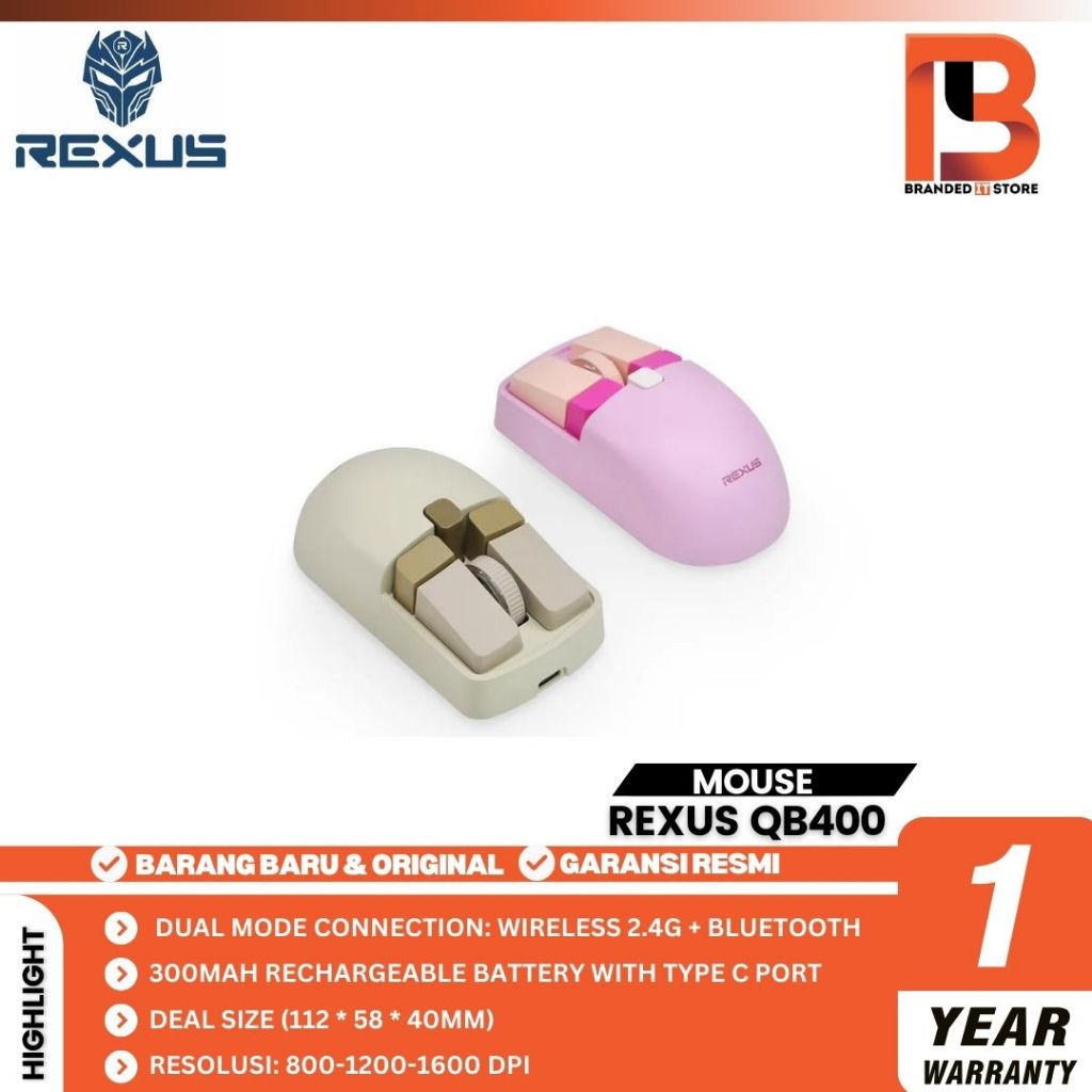 Jual REXUS QB400 BLUETOOTH OFFICE WIRELESS Mouse | Shopee Indonesia
