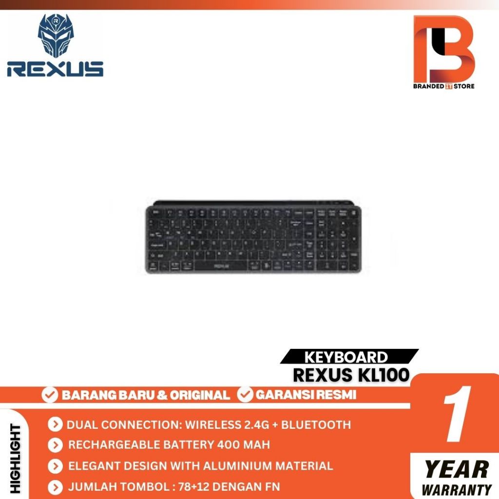 Jual REXUS KL100 OFFICE WIRELESS BLUETOOTH Keyboard | Shopee Indonesia