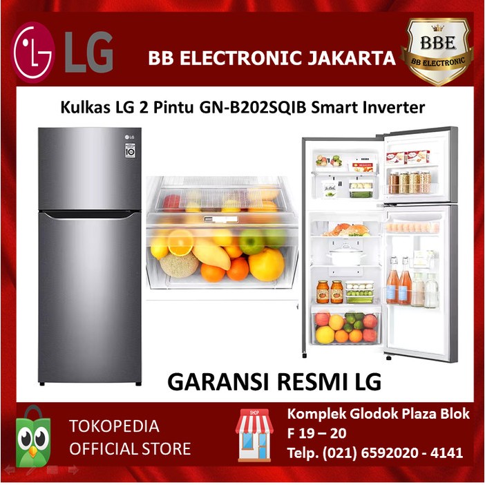 Jual Kulkas LG 2 Pintu GN-B202SQIB Smart Inverter | Shopee Indonesia