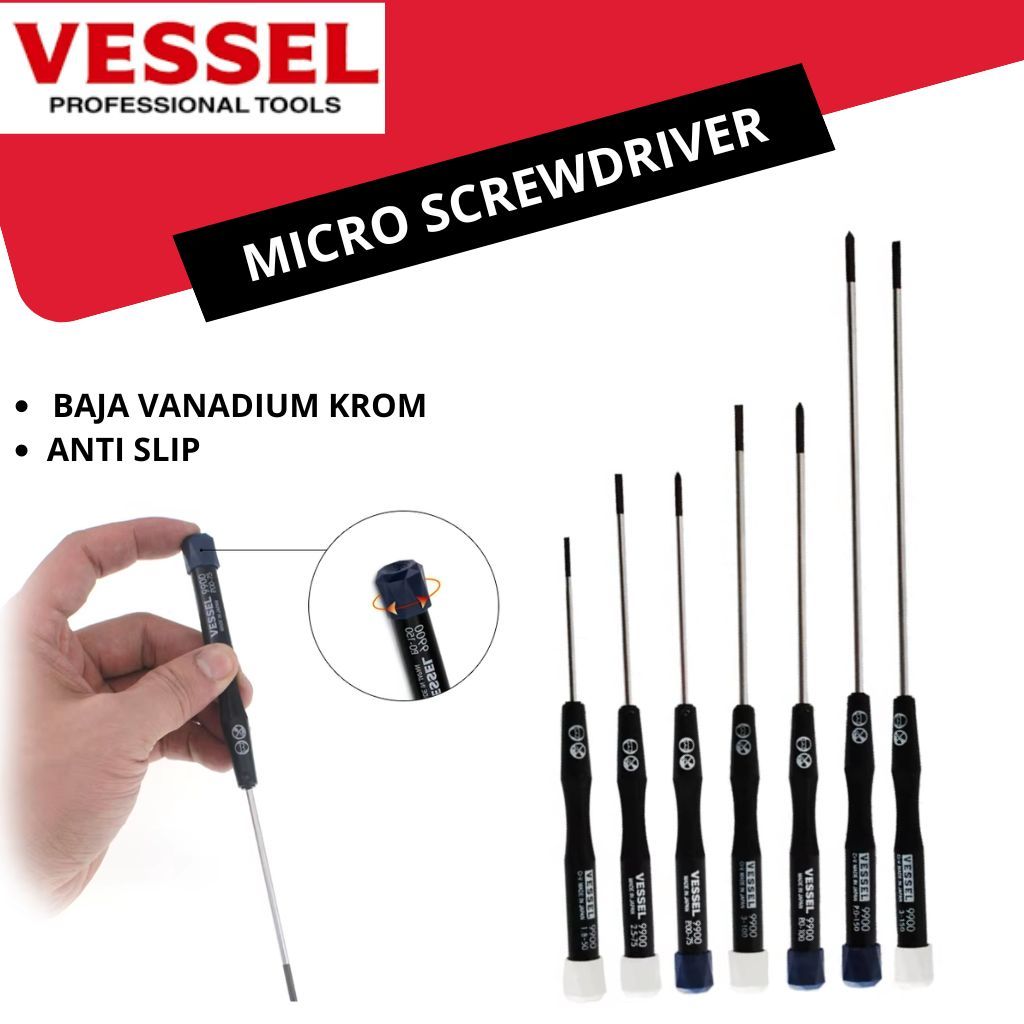 Jual Vessel Obeng Micro Screwdriver No.9900 Plus Ph +0/+00 Minus -1.8 ...