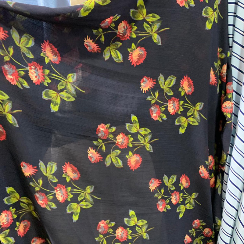 Jual kain sifon yoryu motif bunga - kain sifon - chiffon motif - kain ...