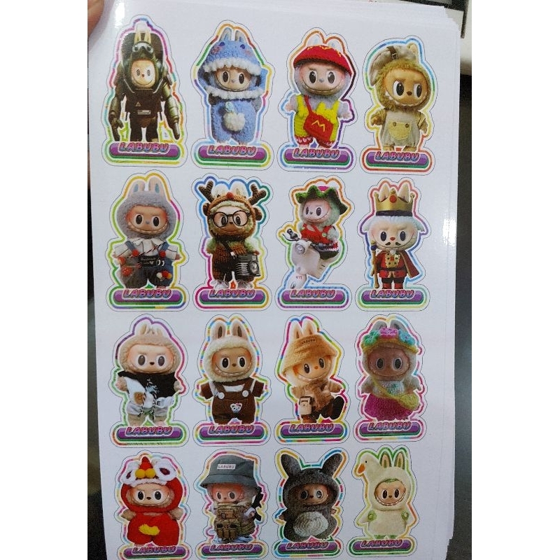 Jual stiker labubu terbaru isi 10 lembar ukuran 13x20 cm | Shopee Indonesia