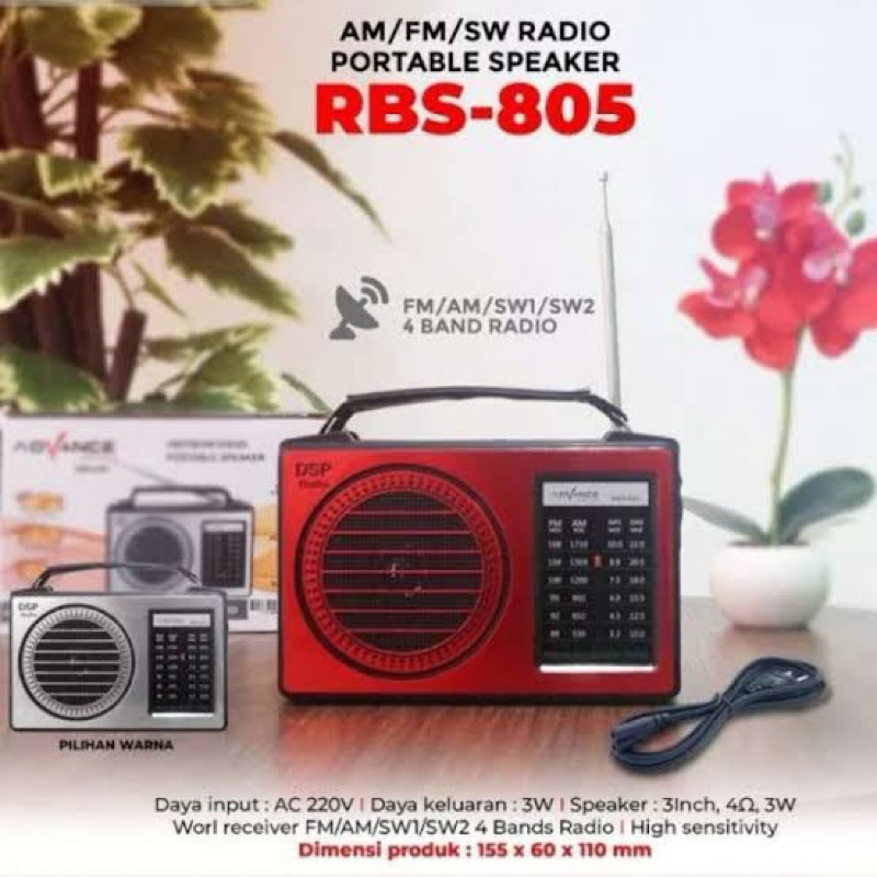 Jual ADVANCE RBS-805 RADIO FM/AM/SW1/SW2 4 BAND - BATERAI ATAU LISTRIK / RADIO UNIK ESTETIK ...