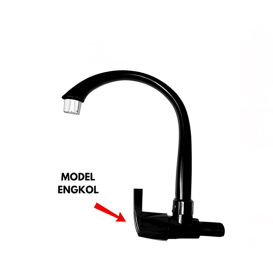 Jual Kran Angsa PVC Hitam / Kran Wastafel Cuci Piring / Keran cuci ...