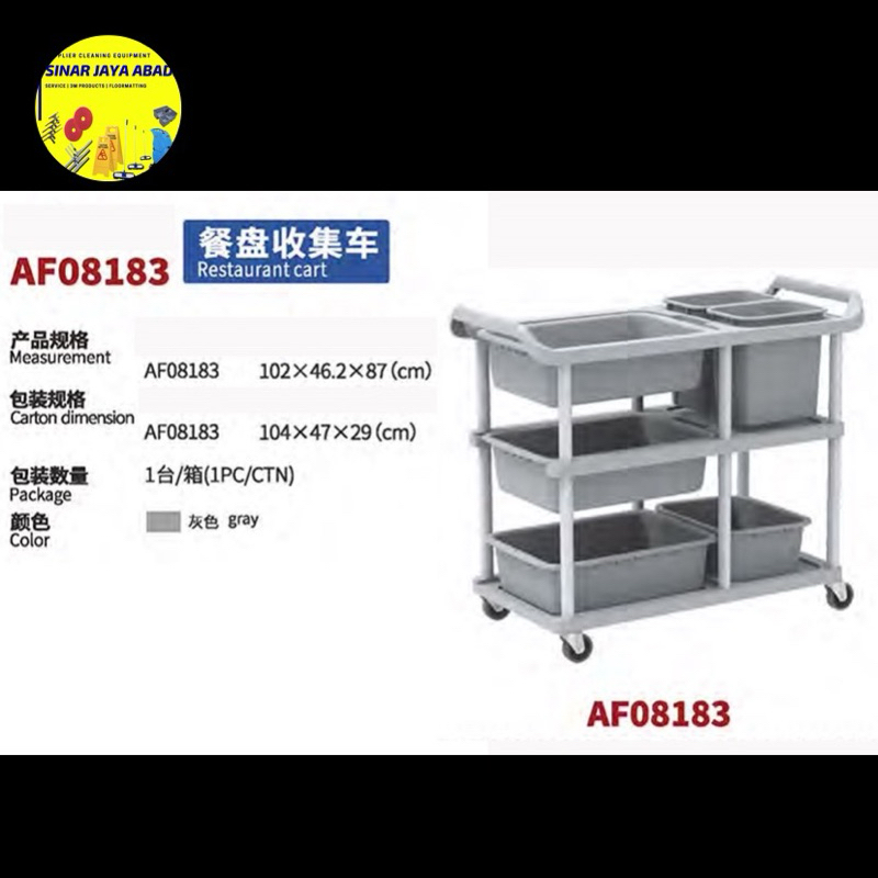 Jual Restaurant Cart Trolley Restoran Bahan Plastik Troli Piring Kotor ...