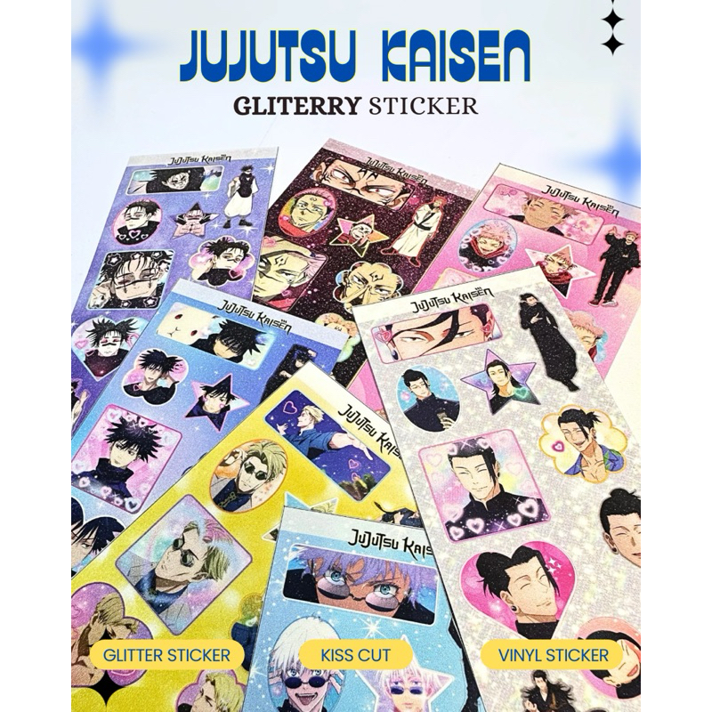 Jual JUJUTSU KAISEN JJK GLITTERY STICKER BY BOOBEE DECODECONII | Shopee ...
