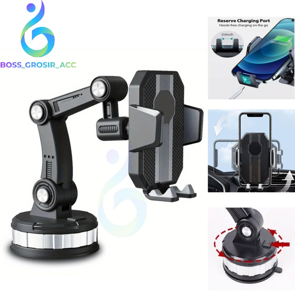 Jual Car Holder HP Stand HP Mobil 4in1 360 Rotation HM-61 Universal ...