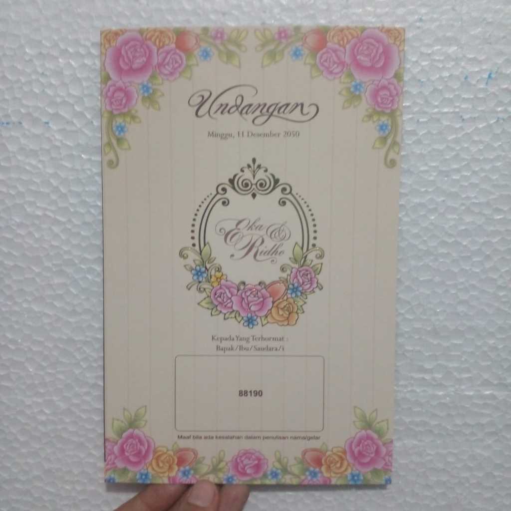 Jual print UNDANGAN NIKAH ERBA 88190 PERNIKAHAN SUNAT SUNATAN KHITAN ...