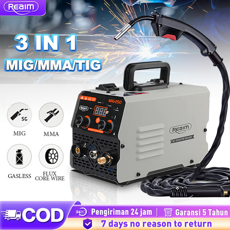 Jual REAIM Mesin Las Inverter MIG-250 IGBT 450 Watt / Mesin trafo las / Welding Machine ...