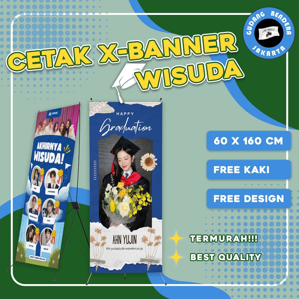 Jual X BANNER WISUDA GRATIS KAKI KELULUSAN GRADUATION | Shopee Indonesia