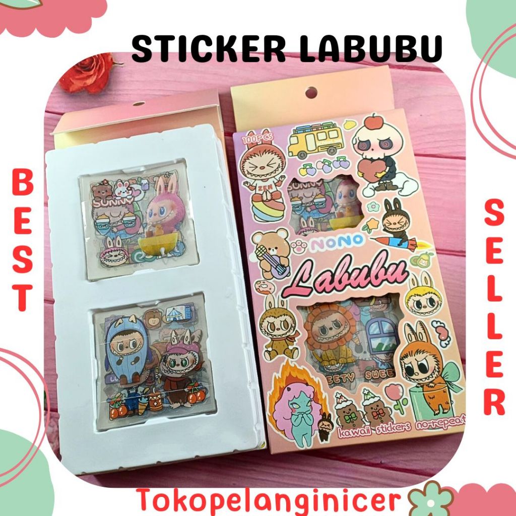 Jual TPN- Stiker LAbubu Lucu ISI 100 Sticker Labubu Sticker Premium ...