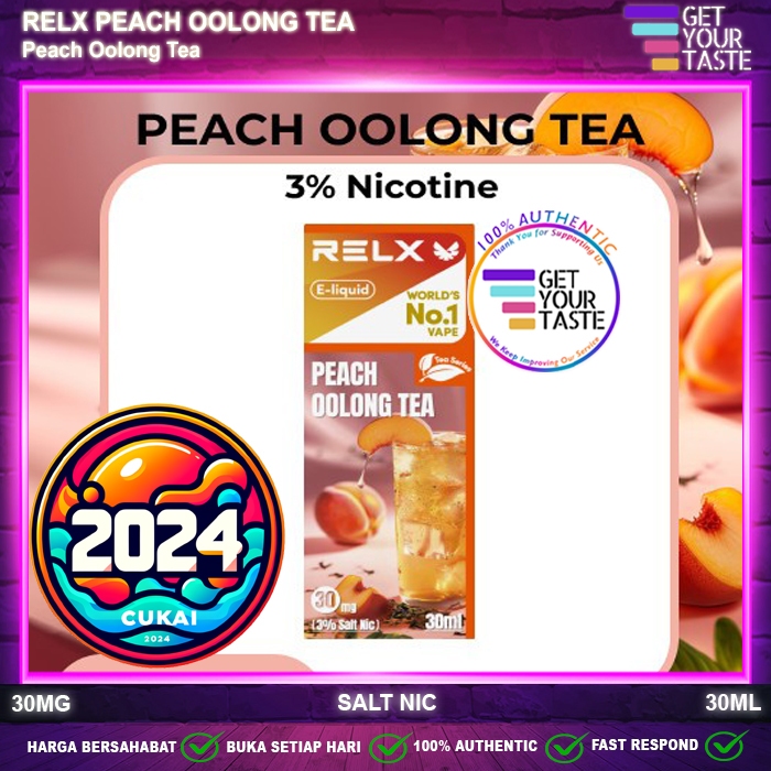 Jual Liquid RELX E-Liquid Peach Oolong Tea Salt Nic 30ML Saltnic ...
