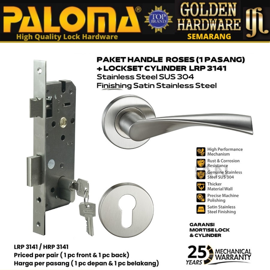 Jual PALOMA Gagang Pintu Door Handle Roses Set Stainless SUS 304 LRP ...