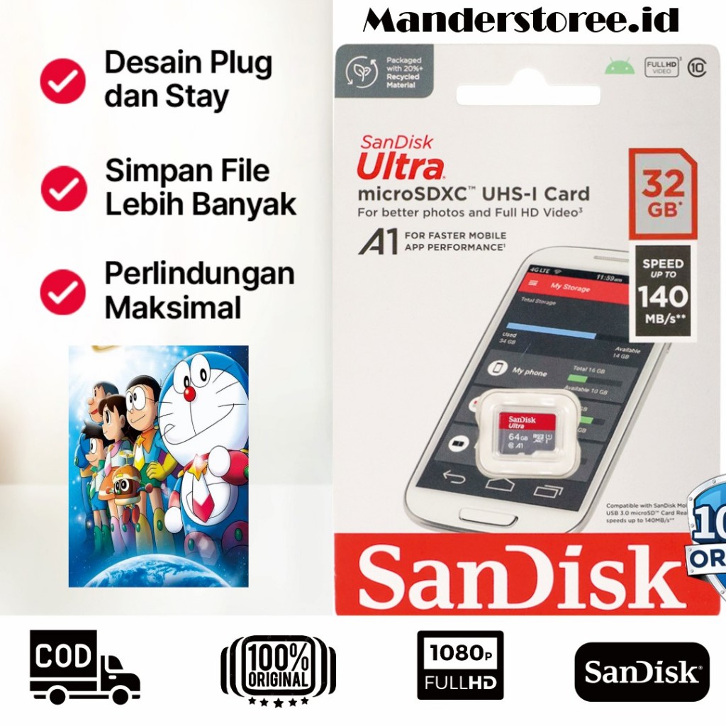 Jual Memory Film Doraemon for Handphone/Tablet - 32 GB | Shopee Indonesia