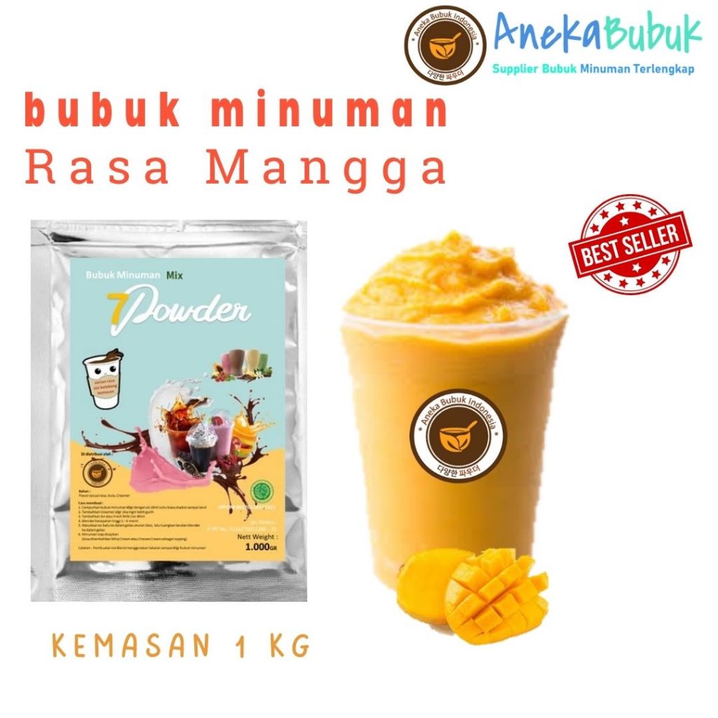 Jual BUBUK MINUMAN RASA MANGGA 1KG - SERBUK MINUMAN RASA BUAH MANGGA ...