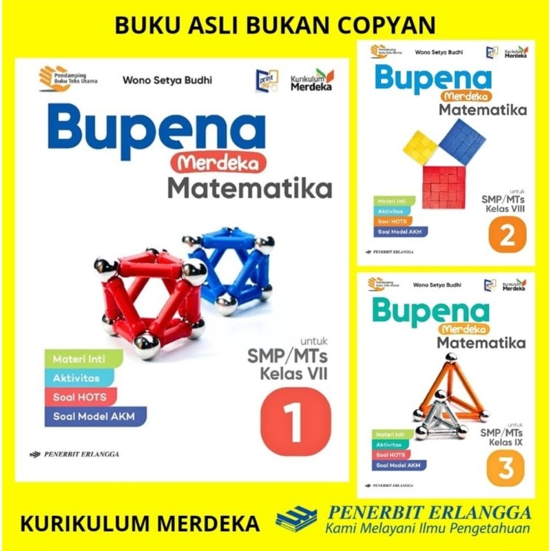 Jual BUPENA MATEMATIKA KELAS 7 8 9 SMP/MTs PENERBIT ERLANGGA KURIKULUM MERDEKA - BUKU KLS 1 2 3 ...